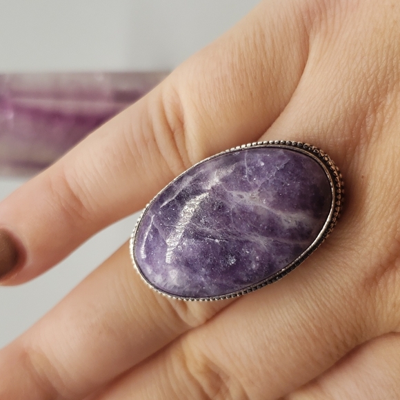 Jewelry | Big Beautiful Lepidolite Ring | Poshmark